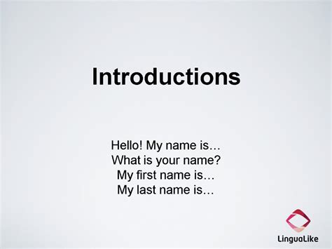 Hi Lets Learn English Introductions Hello My Name Is