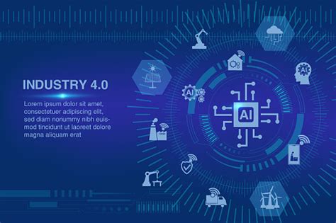 스마트 인더스트리 40을 통한 추상 기술 미래 공장 자동화 개념입니다 자율 산업 기술 산업 혁명 단계 인공지능에 대한 스톡 벡터 아트 및 기타 이미지 Istock