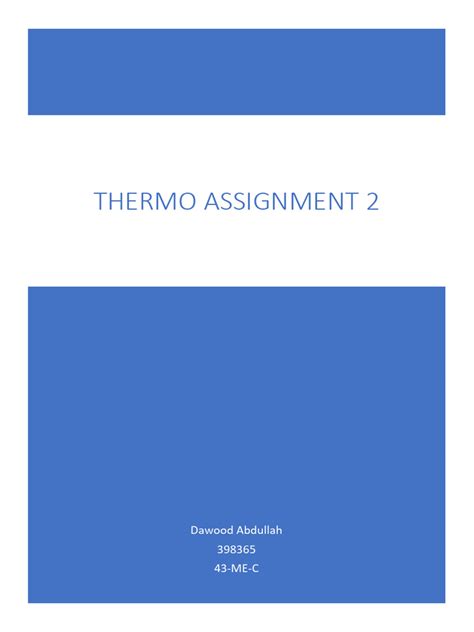 Thermo Assignment 2 Pdf