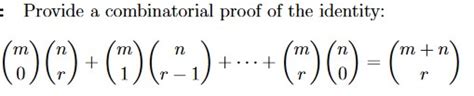 Solved Provide A Combinatorial Proof Of The Identity