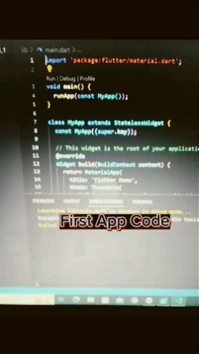 Flutter First Mobile App Code Shorts Flutter Dart Ios Android Androidapp Mobileapp