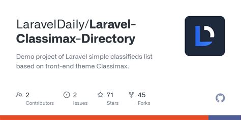 Github Laraveldailylaravel Classimax Directory Demo Project Of