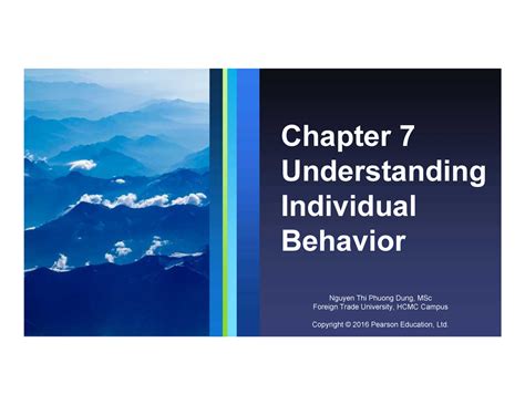 Chapter Understanding Individual Behavior Chapter Understanding Individual Behavior