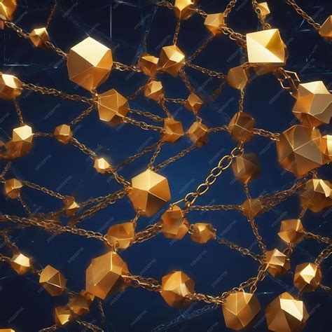 Premium Ai Image Blockchain Technology Abstract Concept Polygons Are Connected In A Chain On A