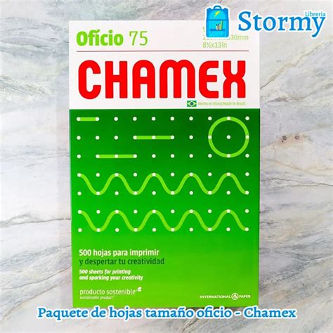 Paquete De Hojas Tamaño Oficio Chamex Libreria Stormy