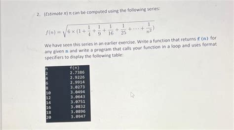 Solved Estimate π π can be computed using the Chegg com