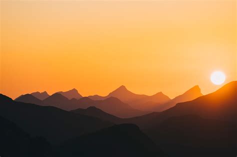 X Resolution Orange Sunrise At Hills X Resolution Wallpaper Wallpapers Den