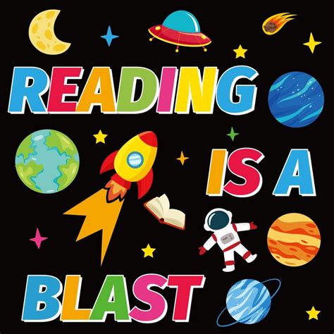 Qyeahkj Space Theme Reading Classroom Bulletin Board Decors Outer