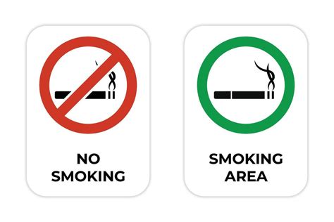 No Smoking And Smoking Area Signs Design 48797212 Vector Art At Vecteezy