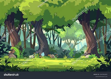 Forest Background Vector Jungle Vector Forest Stock Vector Royalty