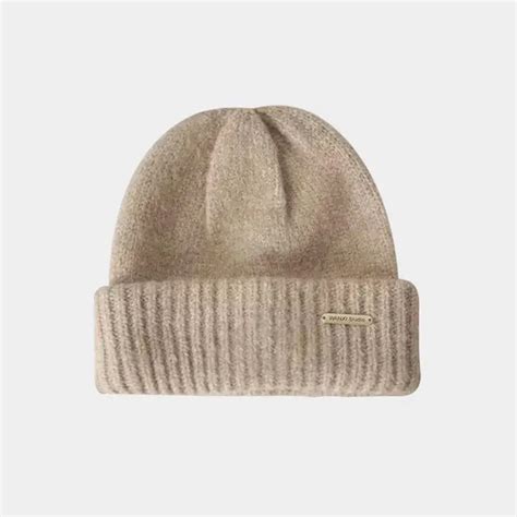 겨울 비니 모자 솔리드 컬러 울 혼합 니트 질감 겨울 모자 여성용 스키 사이클링 Temu Korea