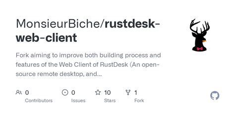 GitHub MonsieurBiche Rustdesk Web Client Fork Aiming To Improve Both Building Process And