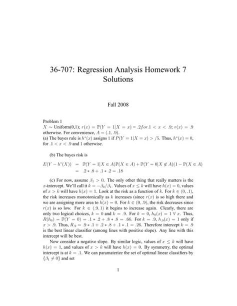 36 707 Regression Analysis Homework 7 Solutions