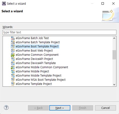 egovframework dev4 0 imp editor create boot template project wizard