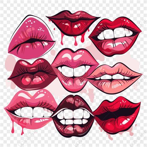 주름진 입술 벡터만화상표클립 아트 Png 일러스트 무료 다운로드 Lovepik