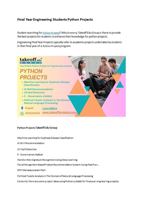 Final Year Python Projects Presentation Free To Download