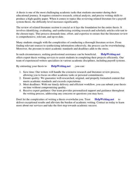 Payroll System Thesis Review Of Related Literature Pdf Payroll Paycheck