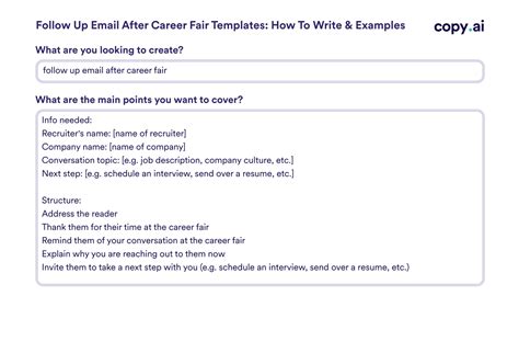 Follow Up Email After Career Fair Templates How To Write Examples