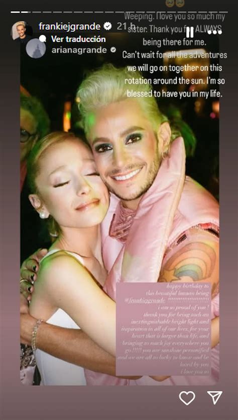 El Conmovedor Mensaje De Ariana Grande A Su Hermano Frankie Por Su