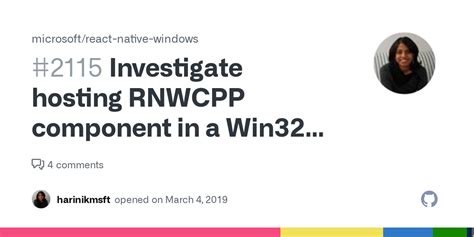 Investigate Hosting Rnwcpp Component In A Win App Issue Microsoft React Native