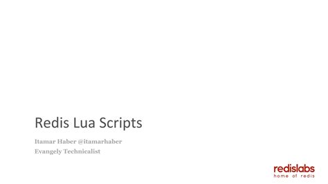 Redis Lua Scripts Ppt