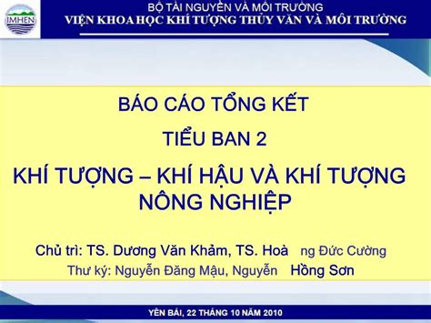 PPT - B O C O TNG KT TIU BAN 2 KH TUNG KH HU V KH TUNG N NG NGHIP Ch tr : TS. Duong Van Khm, TS ...