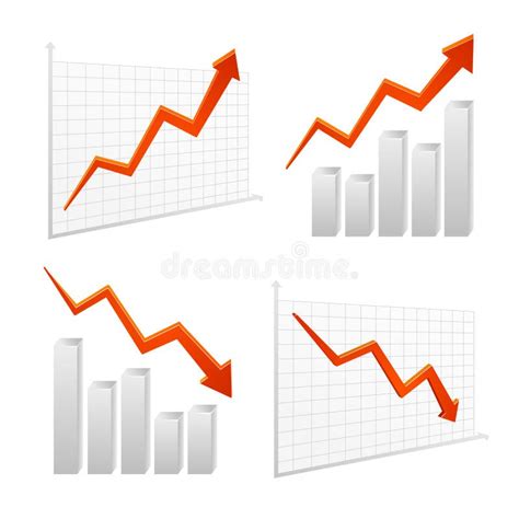 Set Chart Graph Positive Negative Infographic Stock Vector Illustration Of Diagram Graph