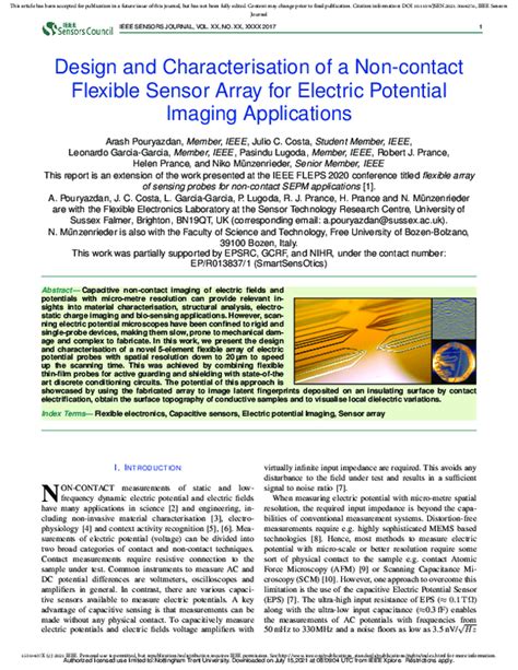 Pdf Design And Characterisation Of A Non Contact Flexible Sensor