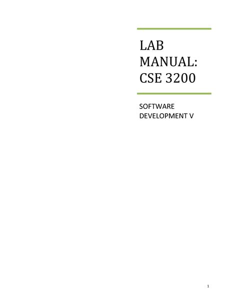 CSE Lab Manual LAB MANUAL CSE SOFTWARE DEVELOPMENT V MAMUNUR RASHID NABIL BIN