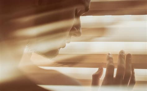 Premium Photo Double Exposure Of Man Standing Against Blinds