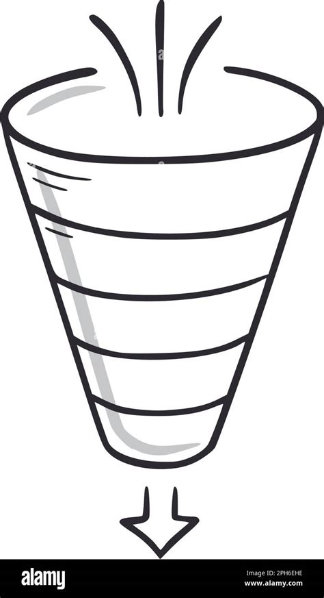 sale marketing funnel doodle funnel conversion hand drawn sketch style icon business