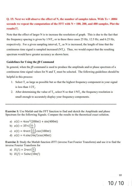Solved Assign 1 Evaluating Fourier Transforms With Matlab