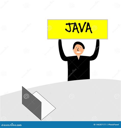 Banner With The Words Java Language Stock Illustration Illustration Of Workplace Person