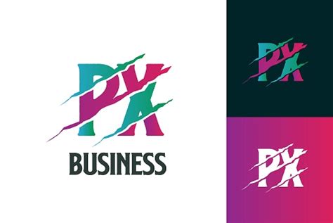 핑크 토스카 밝은 사탕 Px 문자 템플릿 로고 디자인 스크래치 효과 갈고리 발톱에 대한 스톡 벡터 아트 및 기타 이미지