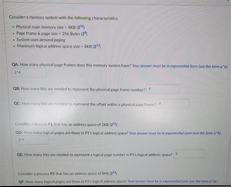 Solved Consider A Memory System With The Following Chegg Com