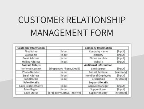 Free Customer Data Templates For Google Sheets And Microsoft Excel Slidesdocs