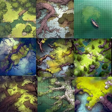 Dandd Swamp Battle Map Pack 12 Swamp Maps Ttrpg Map For Dandd And Roll20 Mistcharter Maps