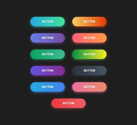 彩色渐变的圆角按钮ui特效