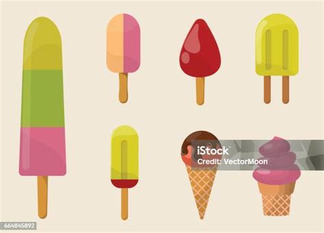 초콜릿 음식 달콤한 차가운 격리 아이콘 간식 콘 맛 있는 과일 사탕 컬렉션 냉동 얼음 만화 다채로운 크림 디저트 벡터 일러스트 레이 션 설정 0명에 대한 스톡 벡터 아트 및