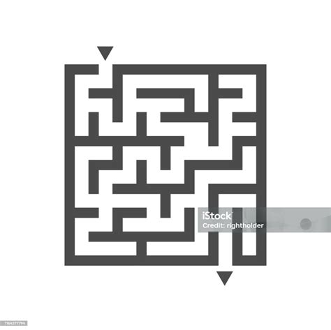 추상 사각형 미로입니다 아이들을위한 게임 아이들을위한 퍼즐 입구 1개 출구 1개 미로 수수께끼 흰색 배경에 격리된 플랫 벡터 그림입니다 0명에 대한 스톡 벡터 아트 및 기타
