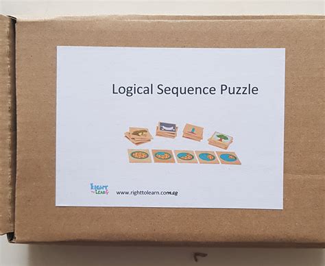 Logical Sequence Puzzle Wooden Tablets 5 Different Scenarios Sg