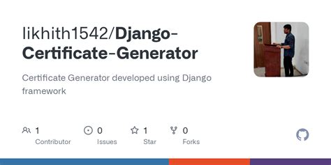 GitHub Likhith Django Certificate Generator Certificate Generator Developed Using Django
