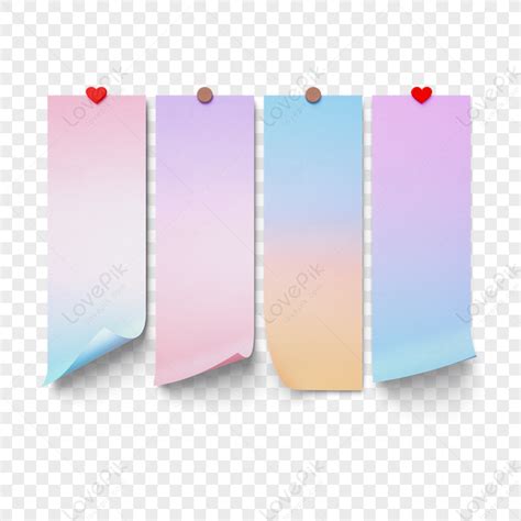 귀여운 일러스트 그라데이션 메모 용지 3d 요소 노트 메모지검사시트 Png 일러스트 무료 다운로드 Lovepik
