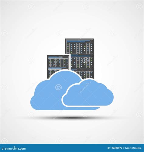 Icon Cloud Computing Server For Datacenter Stock Vector