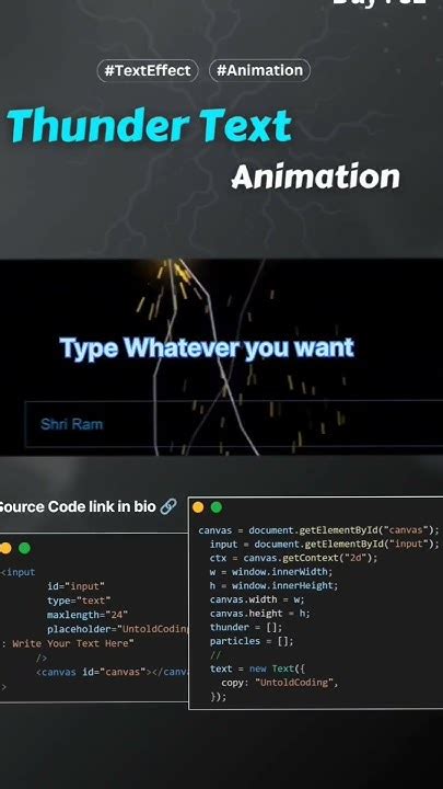 Thunder Text Animation Coding Html Css Javascript Python