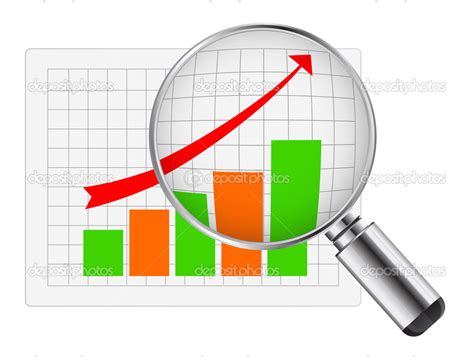 Magnifying Glass With Business Graph — Stock Vector © Igarts 30338183