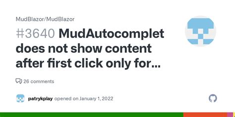 Mudautocomplete Does Not Show Content After First Click Only For Server