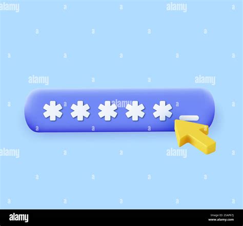 3d Locked Password Field With Cursor Icon For Web And App 3d Render