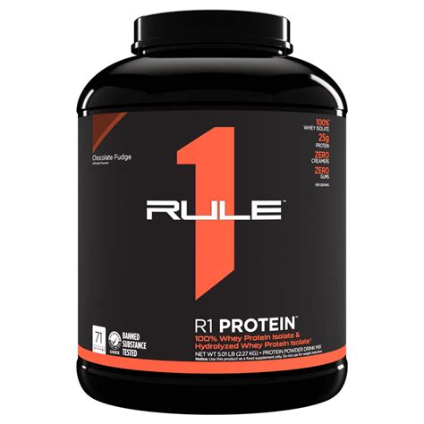 Rule 1 Protein 71 Serv Chocolate Fudge Whey Protein Isolate Hydrolysate