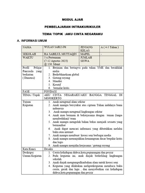 Modul Ajar Tk A 2 Pdf
